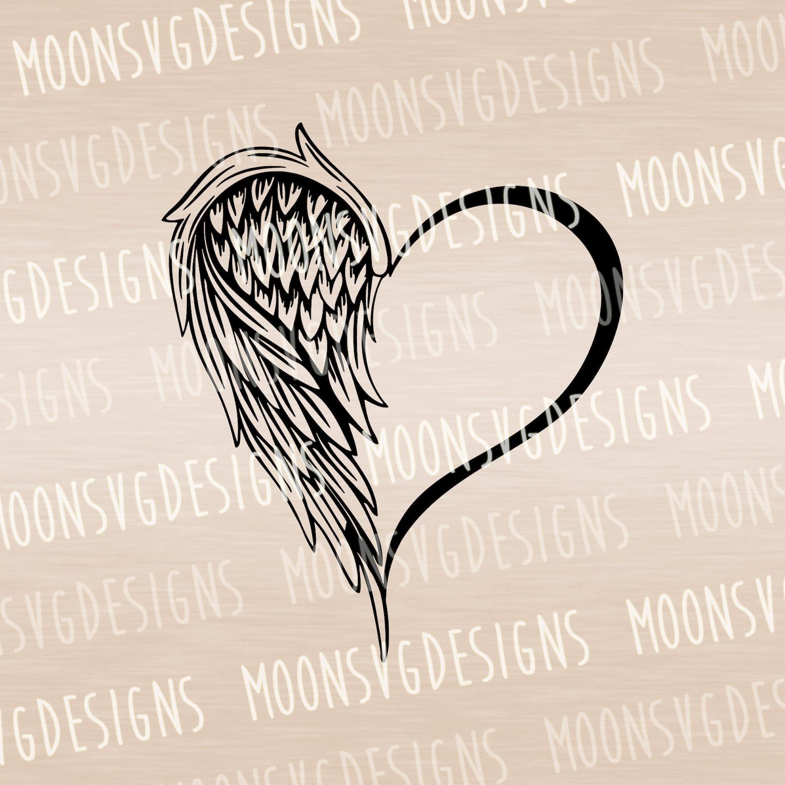 Memorial Half Heart Half Wing SVG, Memorial SVG, Iron on Svg, Cut File ...