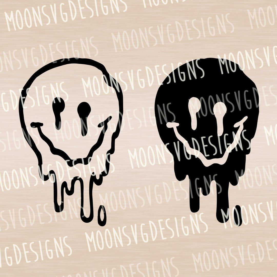 Melting Happy Face SVG, Melting Face SVG, Halloween SVG, Iron on File ...