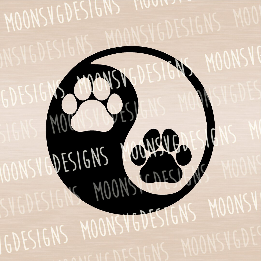 Yin Yang Paws SVG, Dog Mama SVG, Cat Mama SVG, Iron on File, Cut File ...