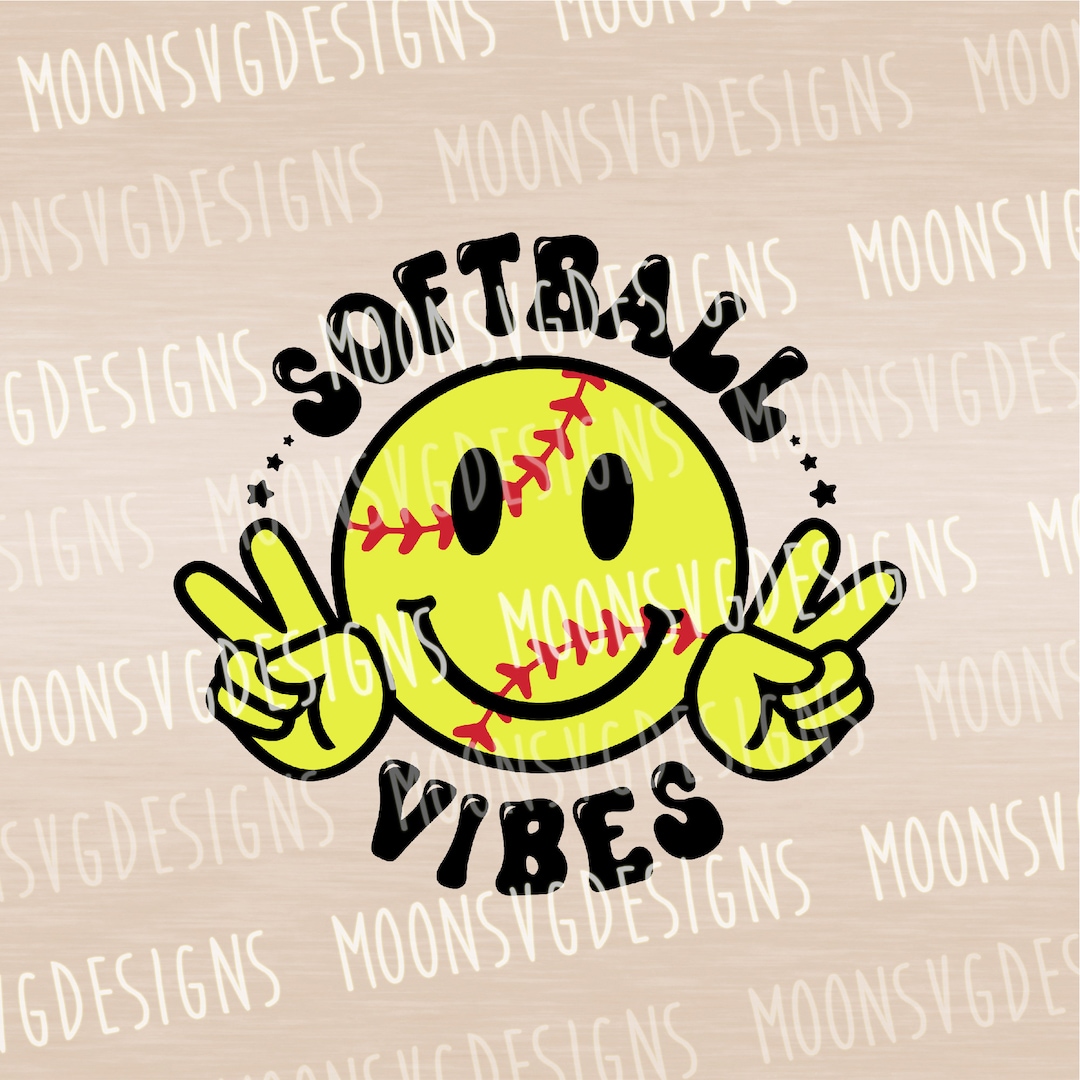 Softball Vibes SVG, Retro Softball SVG, Sport SVG, Softball Cheer Svg ...