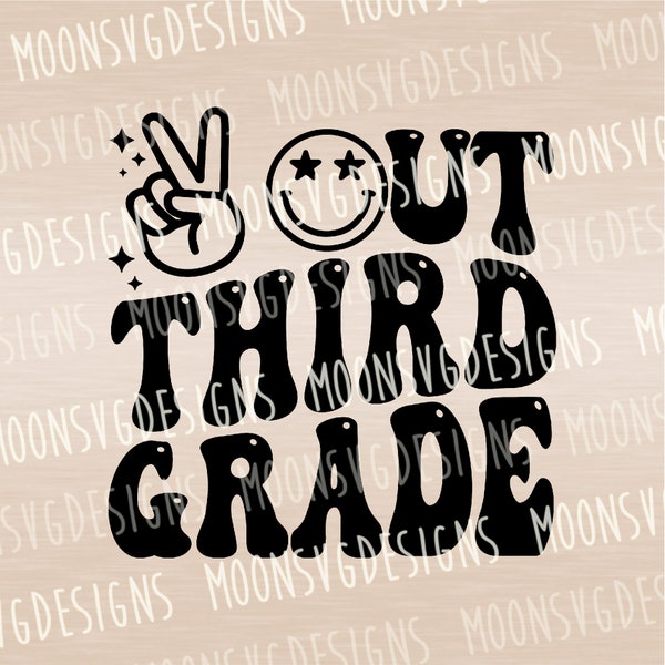Peace Out 3rd Grade Svg - Etsy