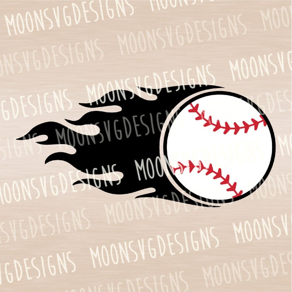Baseball on Fire Svg - Etsy