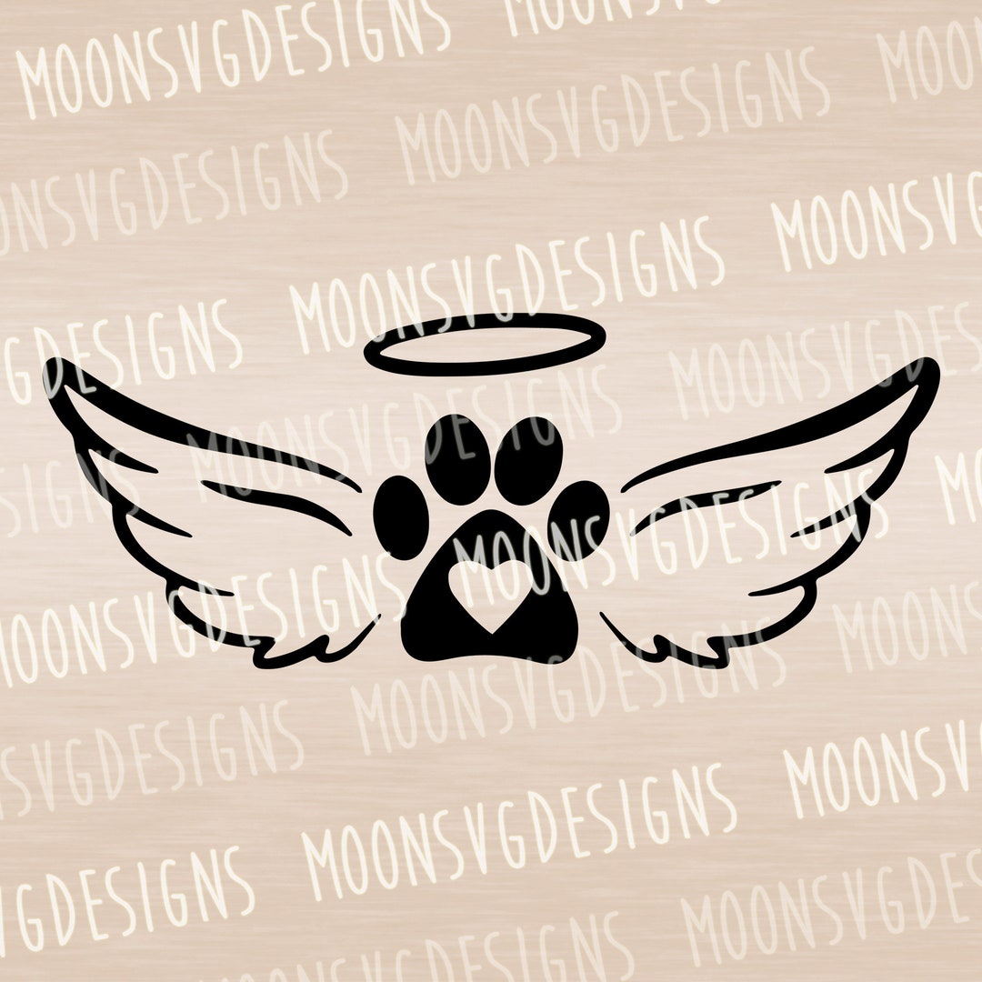 Angel Paw SVG, Dog Memorial SVG, Pet Angel SVG, Iron on Svg, Cut File ...