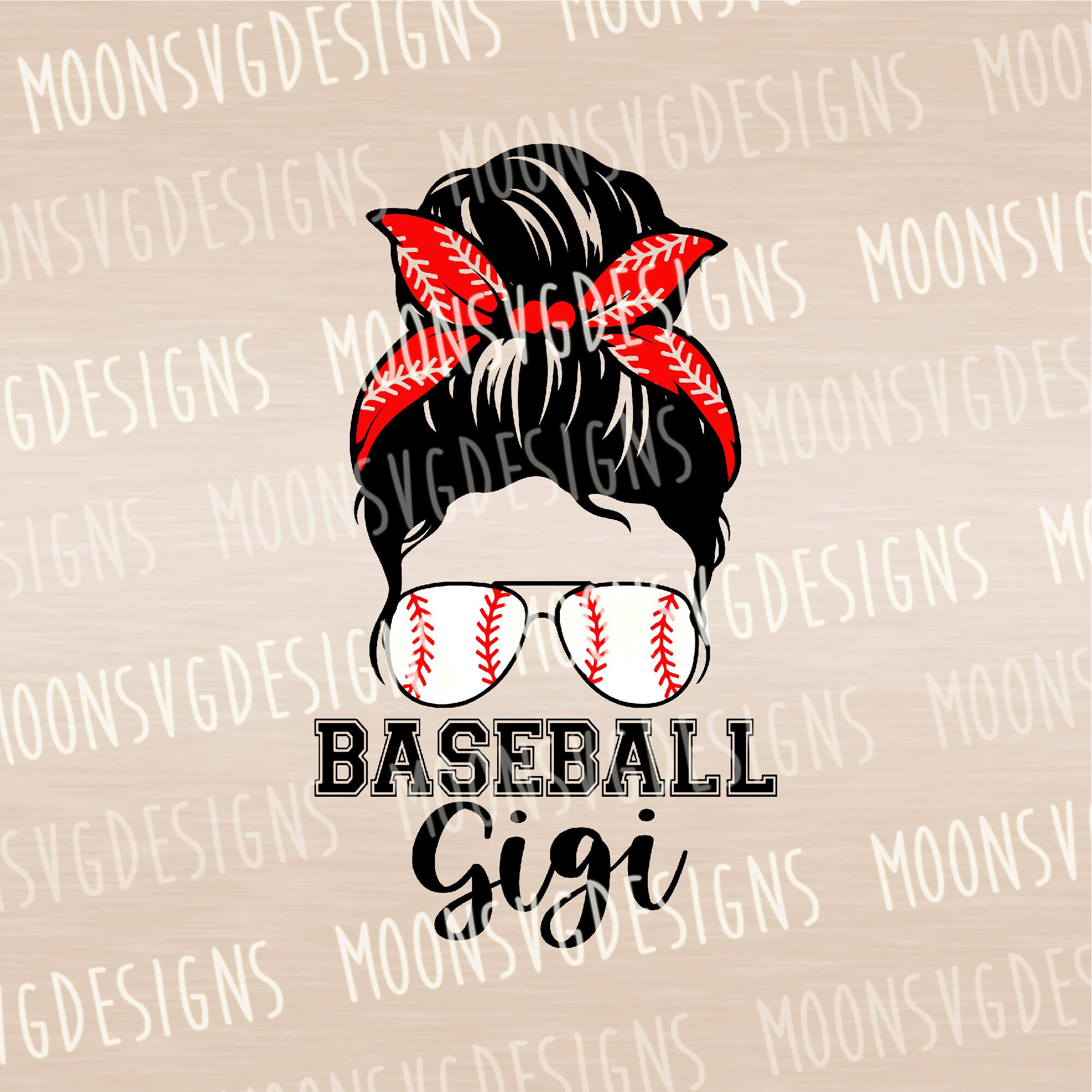 Baseball Gigi Messy Bun SVG, Baseball Cheer SVG, Baseball Season SVG ...
