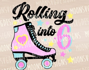 Rolling Into My 7 SVG, Birthday SVG, 7th Birthday SVG, Iron on Svg, Cut ...