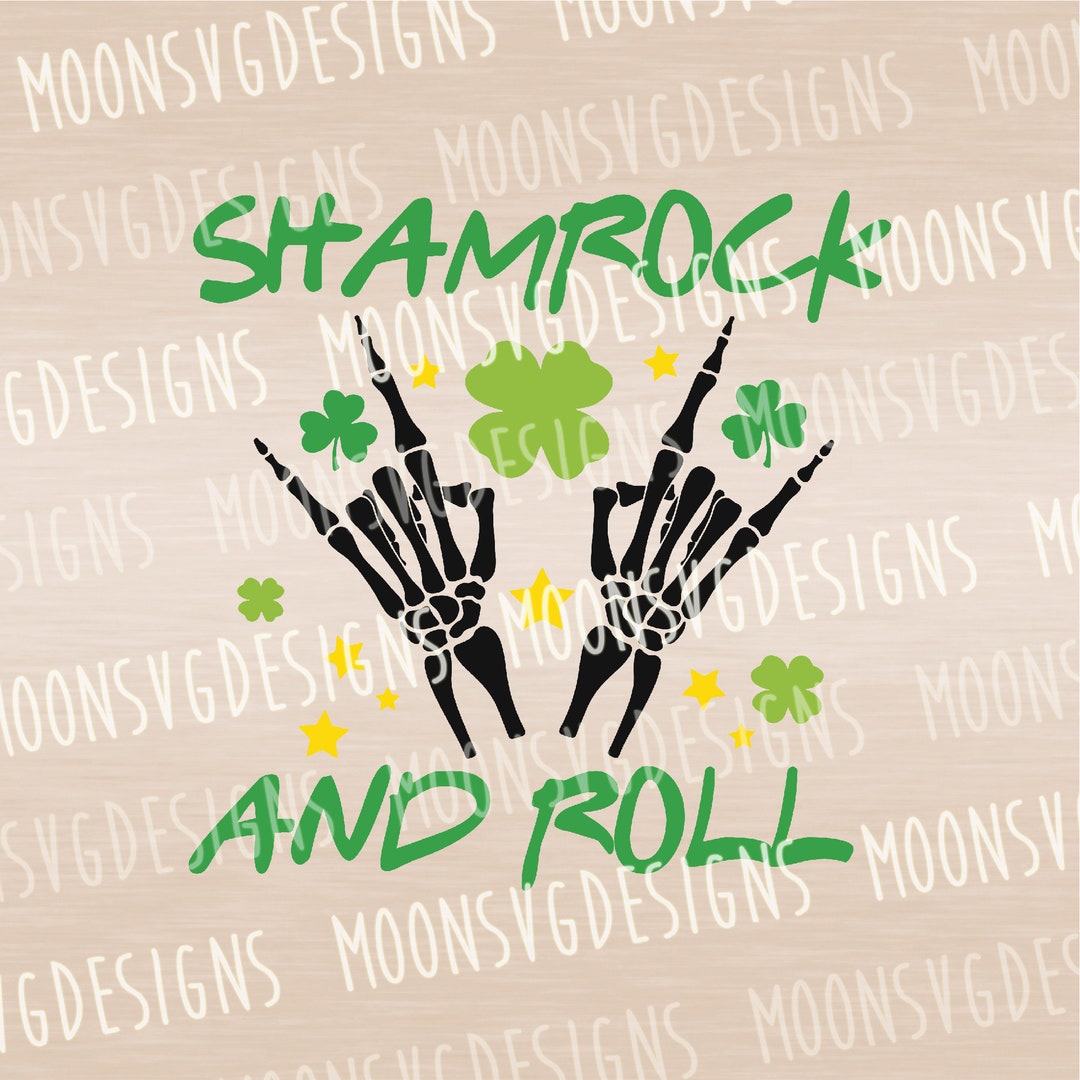 Trébol y rollo SVG San Patricio SVG Rock sign SVG plancha - Etsy México