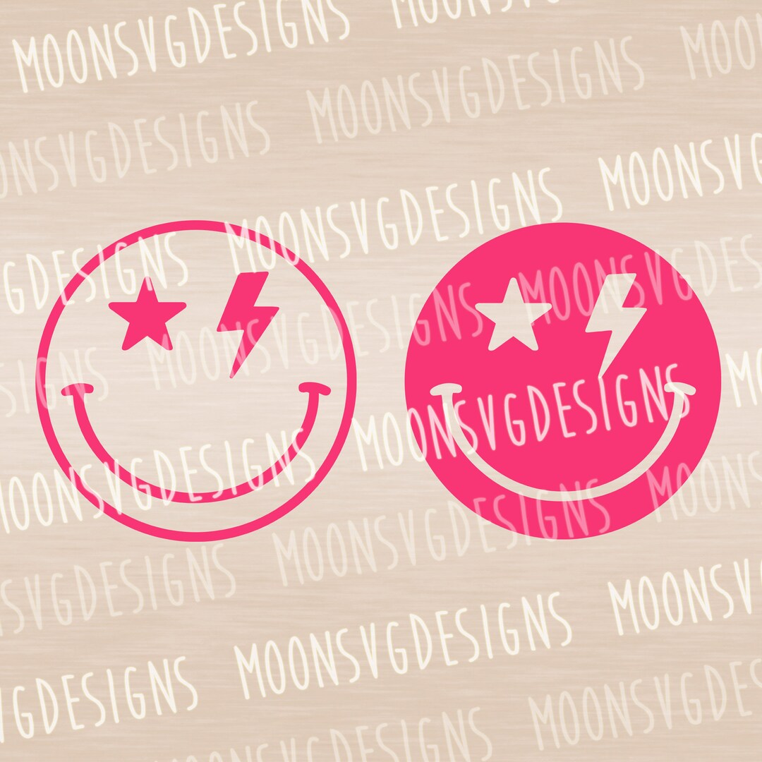 Star Lightning Bolt Happy Face SVG, Lightning Bolt Happy Svg, Star Face ...