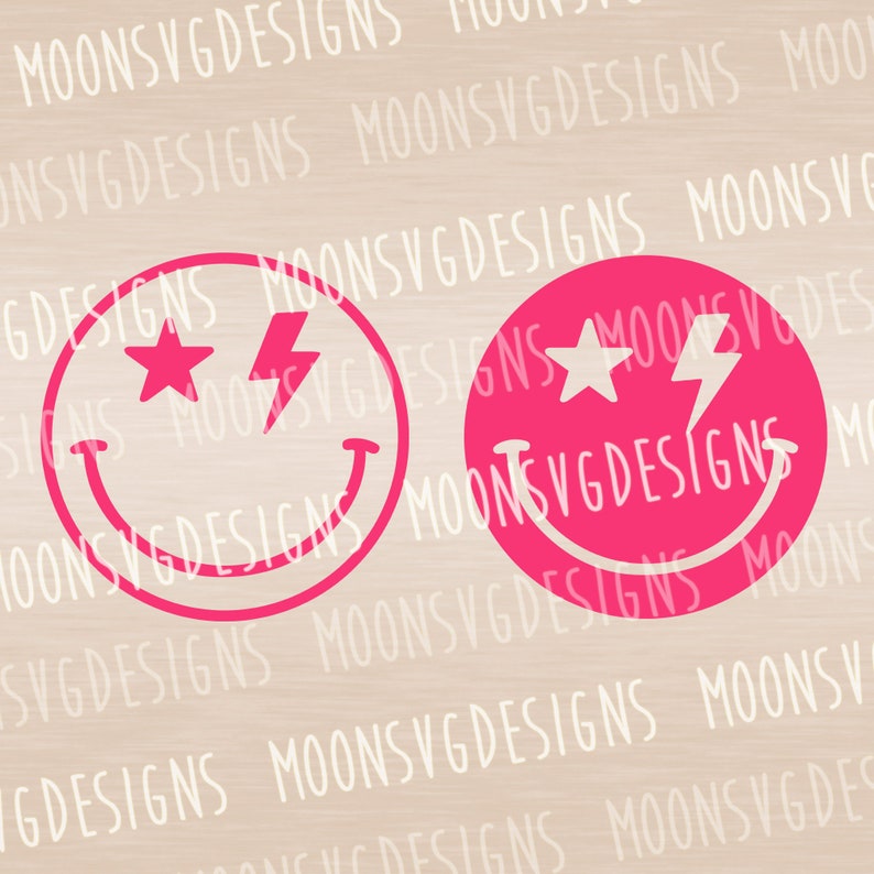 Star Lightning Bolt Happy Face SVG, Lightning Bolt Happy Svg, Star Face ...