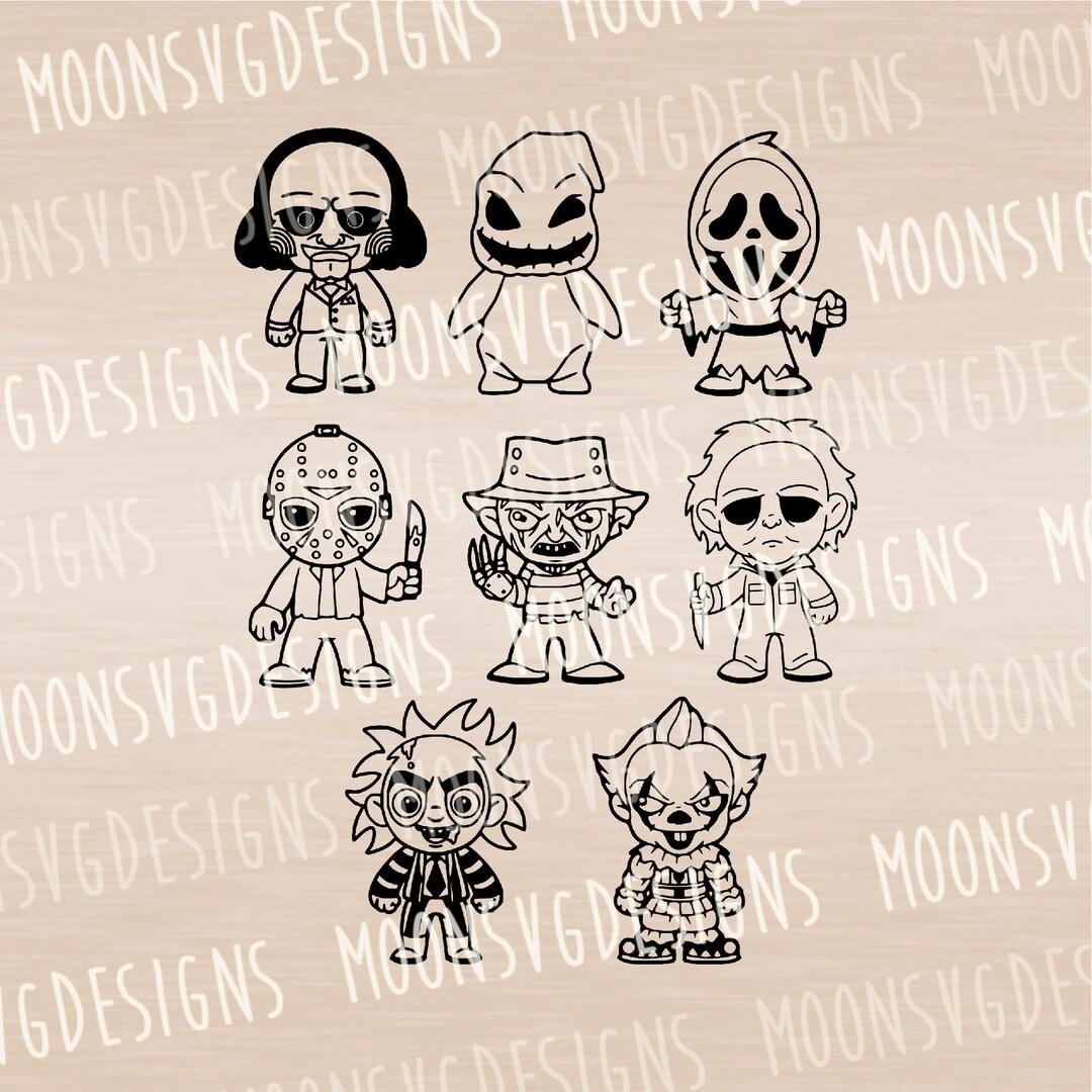 Horror Villains Friends SVG, Halloween SVG, Horror Movie Characters SVG ...