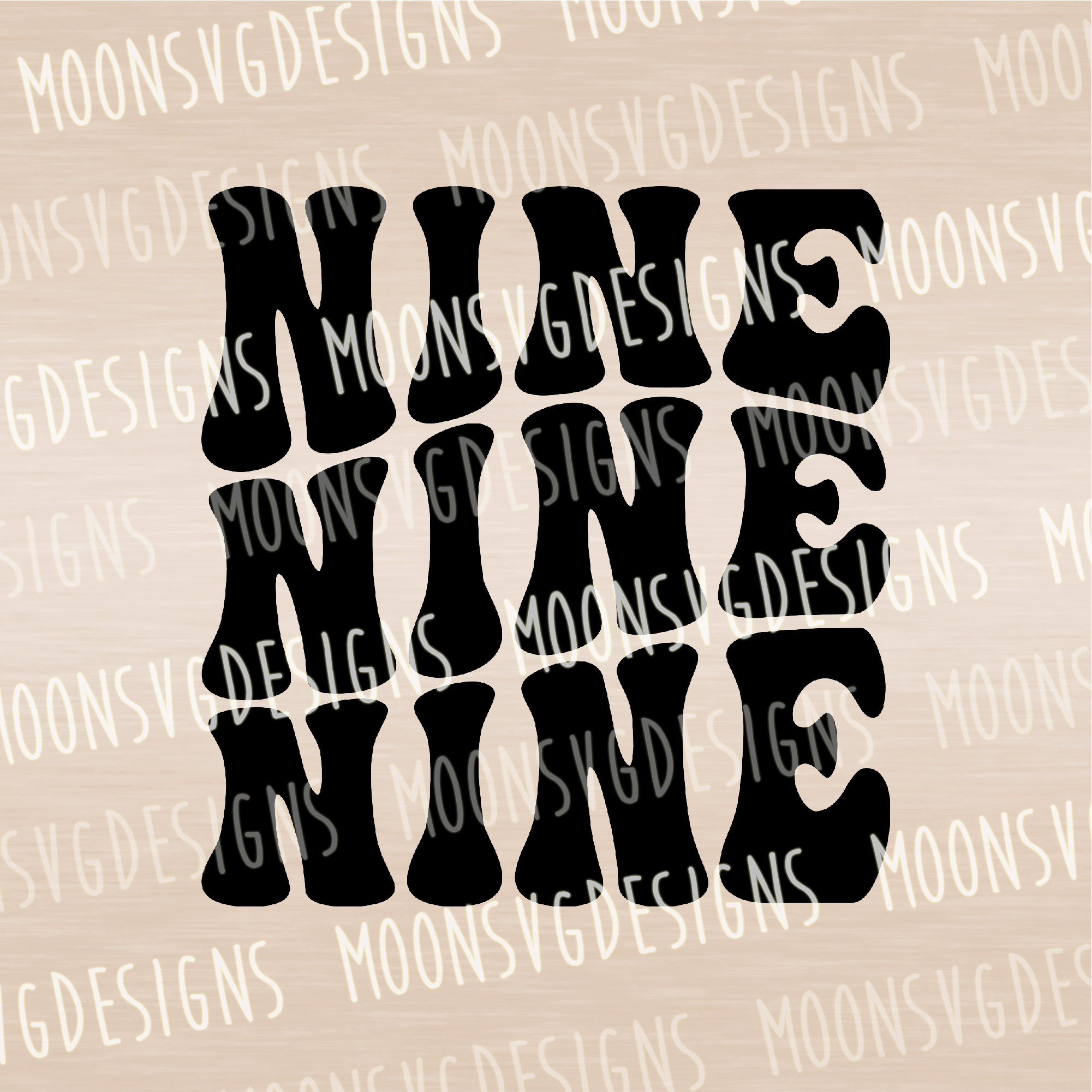 Stacked Nine SVG, Groovy Birthday SVG, Nineth Birthday SVG, Iron on ...