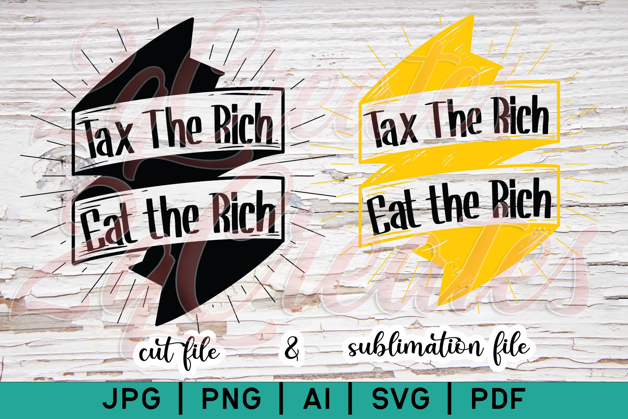 Tax the Richsvg Silhouette Cut File Eat the Rich Silhouette - Etsy