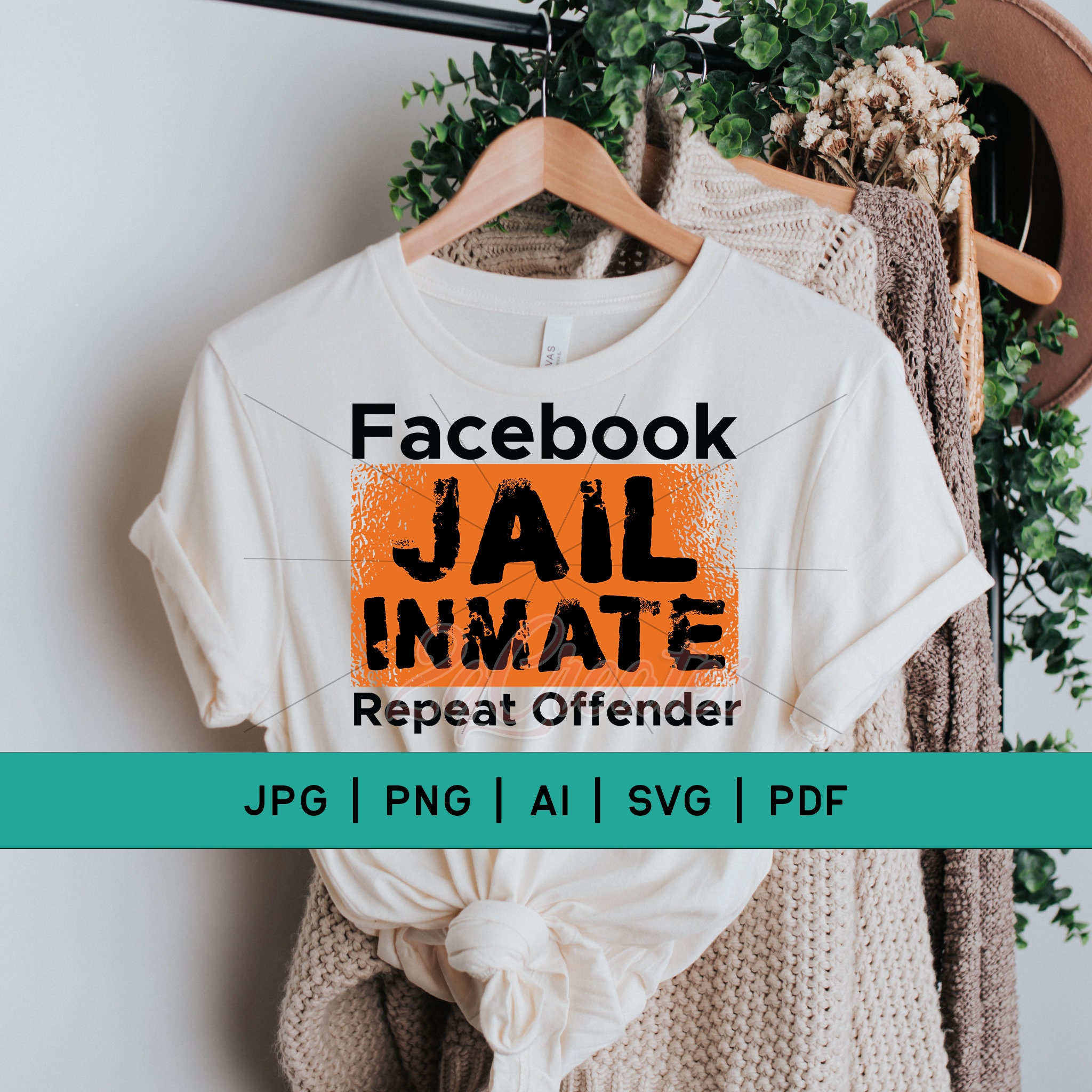 Facebook Jail Inmate SVG Cut File | Facebook Jail Inmate Sublimation ...