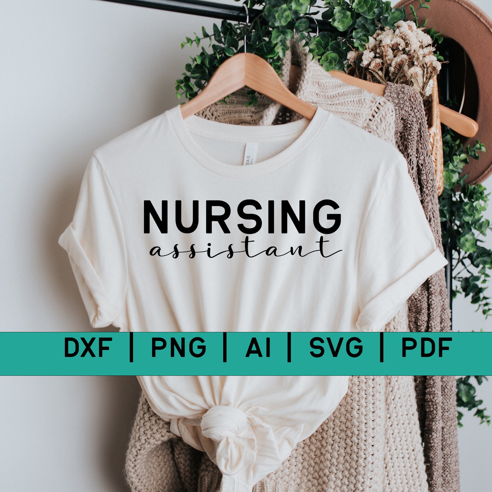 CNA SVG Cut File Certified Nursing Assistant Silhouette Cut File CNA ...