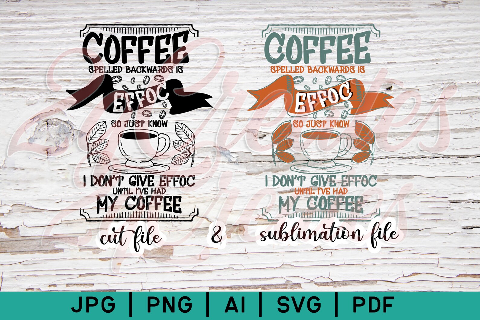 I Don't Give Effoc SVG Silhouette Cut File | Coffee Addict Silhouette ...