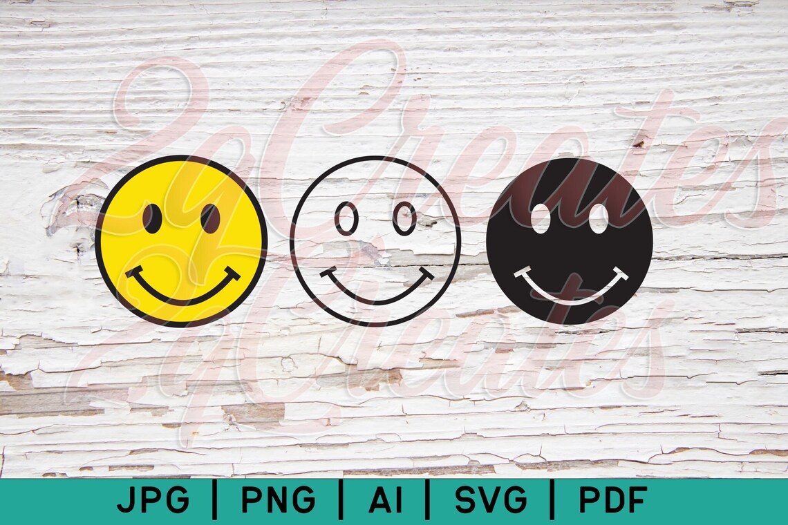 Smiley Face Emoji SVG Cut File | Happy Face Silhouette | Happy Emoji ...