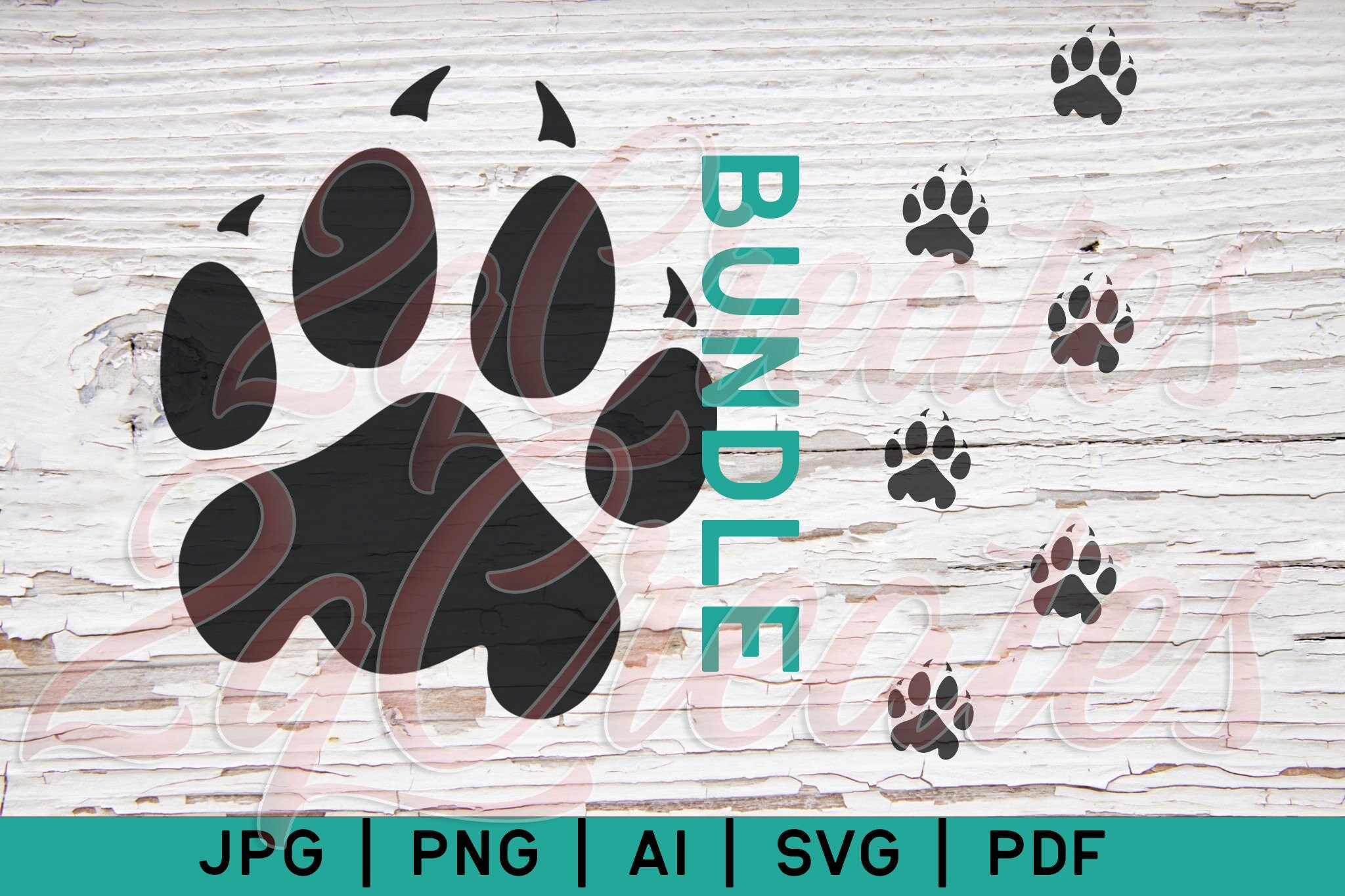 Tiger Paw SVG Cut File | Tiger Foot Print Silhouette | Tiger Paw ...
