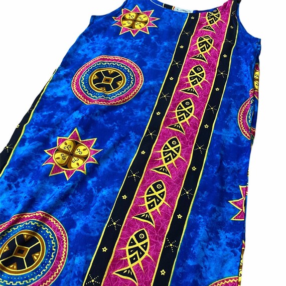 Vintage Long Maxi Crazy Print Pattern Hippie Bohemian… - Gem