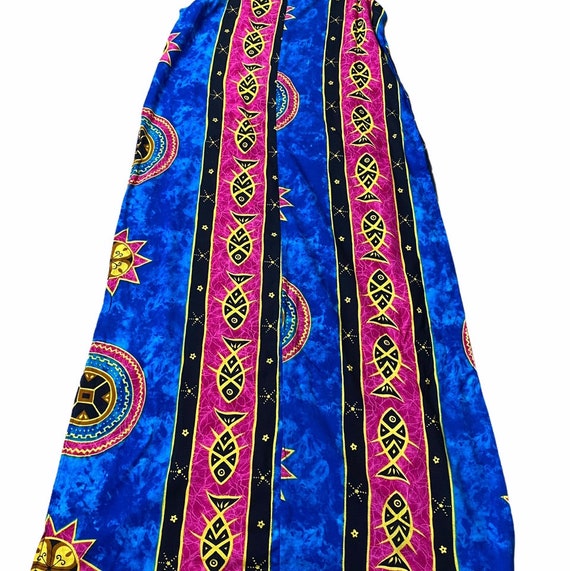 Vintage Long Maxi Crazy Print Pattern Hippie Bohemian… - Gem