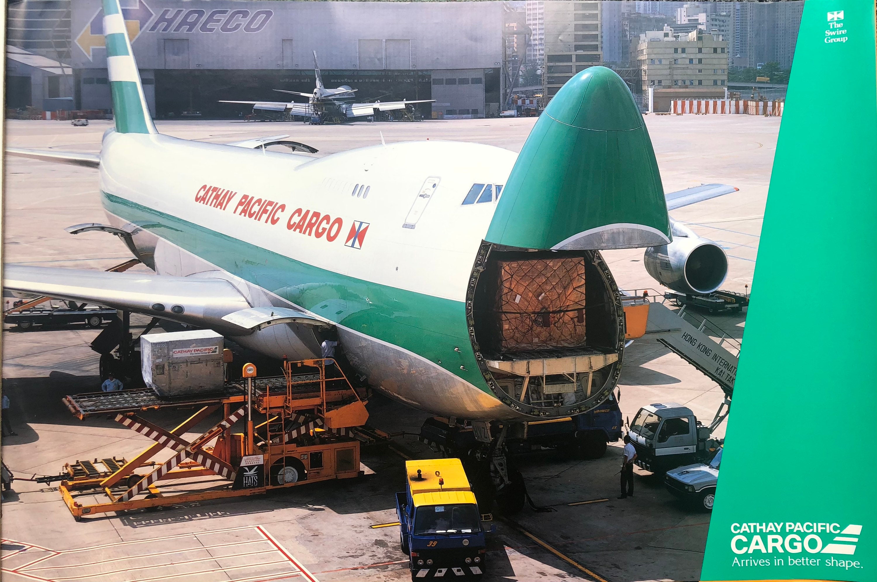 Cathay Pacific Cargo Boeing B747freighter Poster on the Ground in Hong ...