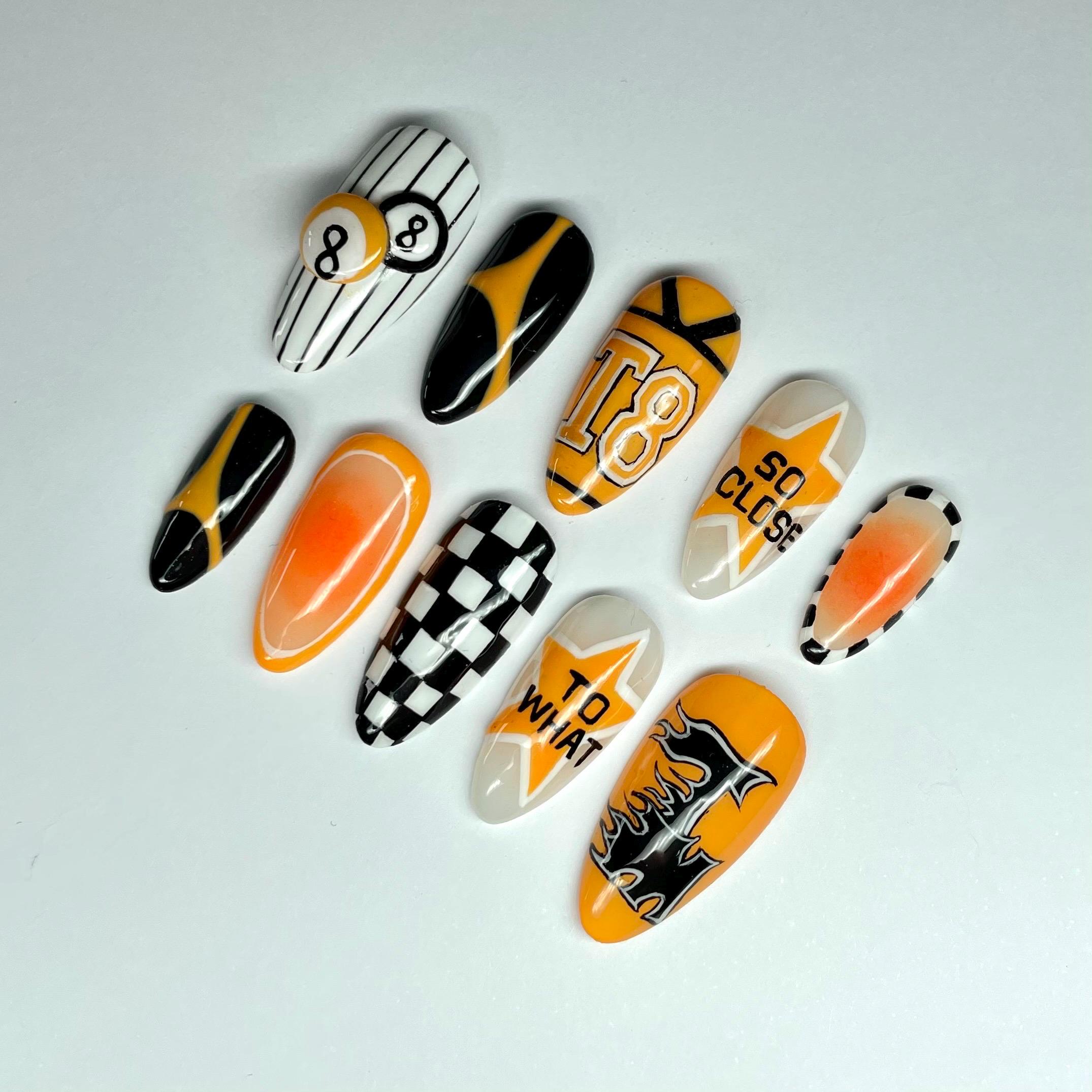 Tate Mcrae Set | Press on Custom Nails | Motorsport Streetwear Designs ...