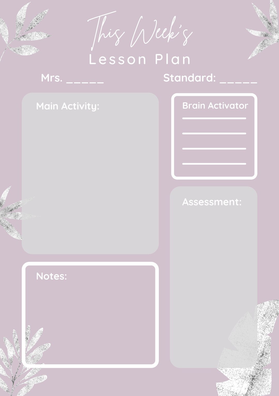 Boho Teacher Lesson Plan - Etsy