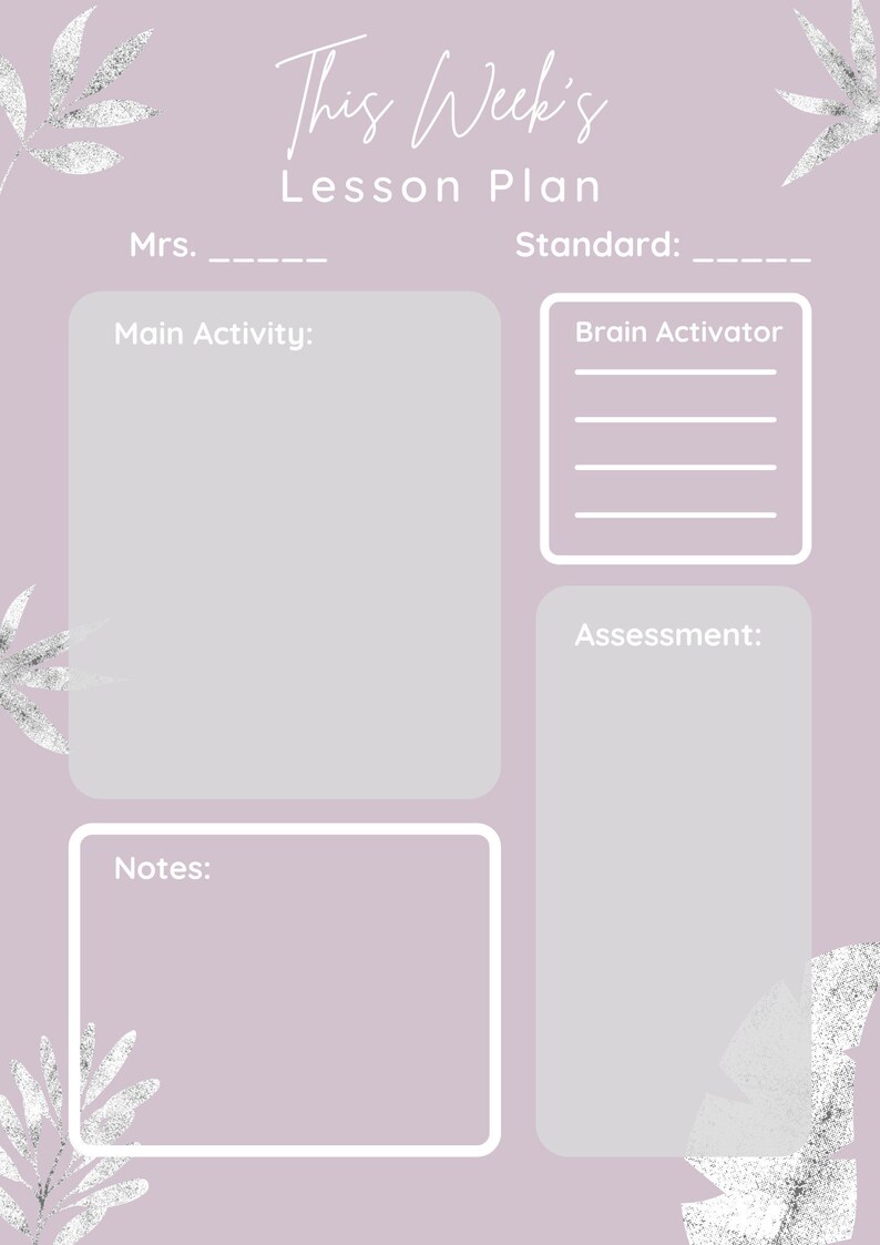 Boho Teacher Lesson Plan - Etsy