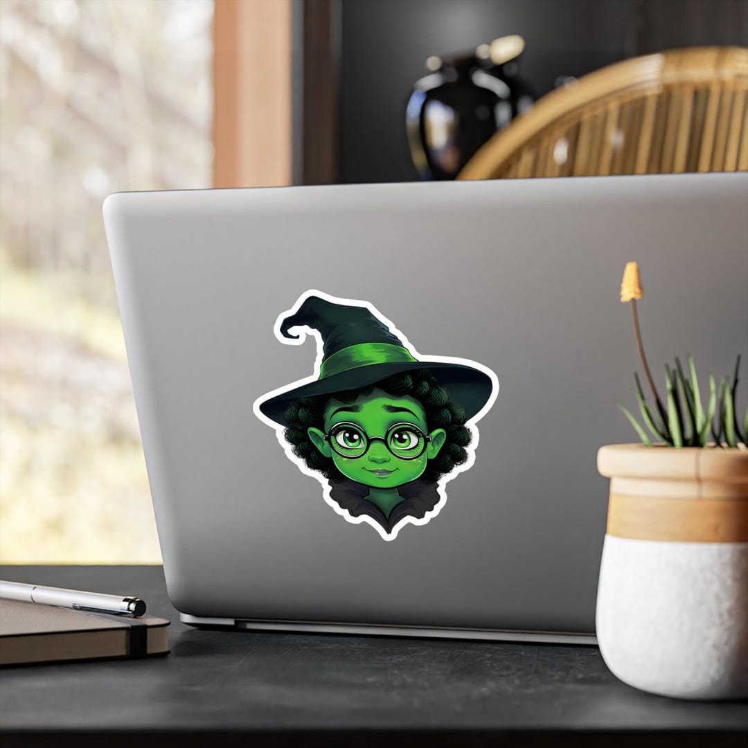 Elphaba Chibi Vinyl Sticker, Wicked Decal, Green Witch Laptop Decal ...