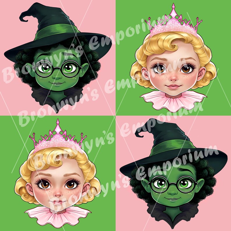 Wicked Chibi Elphaba and Glinda Men's Pajama Pants, Wizard of Oz ...