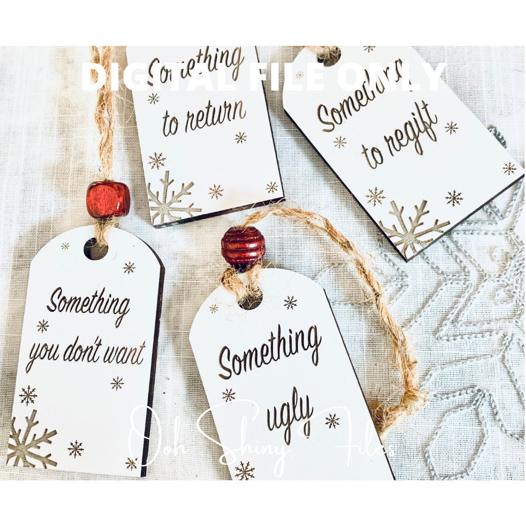 Funny Joke Gift Tags: Ugly Gift Exchange, Laser Cut SVG (digital File ...
