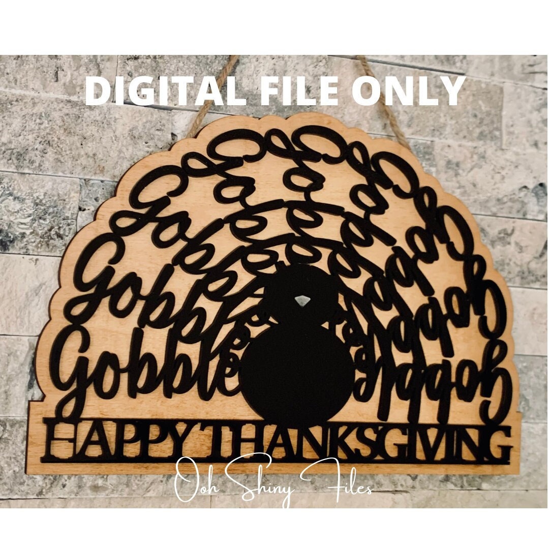 Gobble Gobble Turkey Thanksgiving - Cut File, Svg, Laser, Glowforge - Etsy