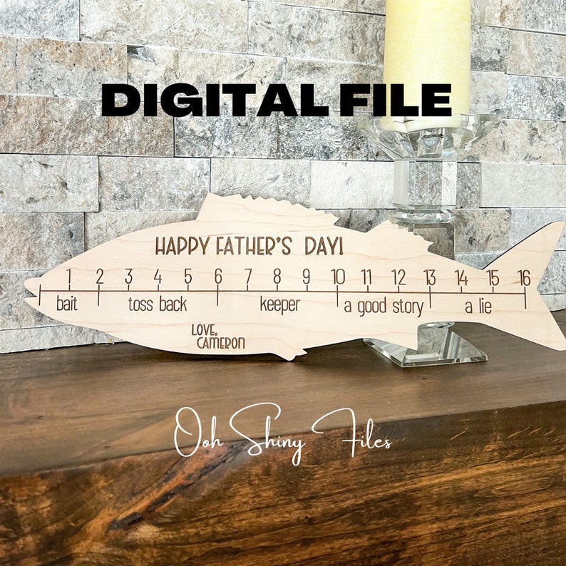Fish Measurement Plaque - Father's Day, Gift, Svg, Digital, Laser ...