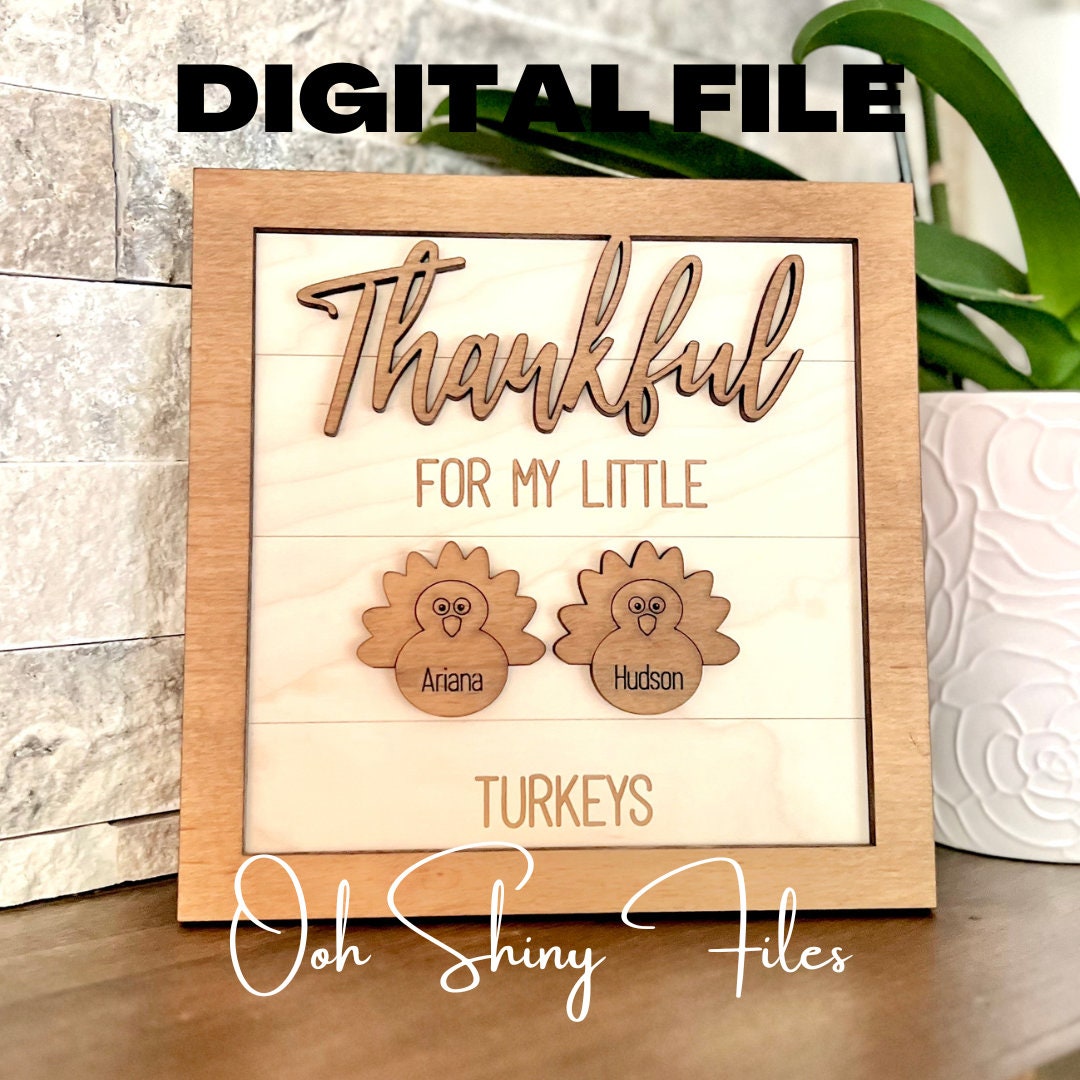 DIGITAL Turkey Thanksgiving Laser File - SVG - Etsy
