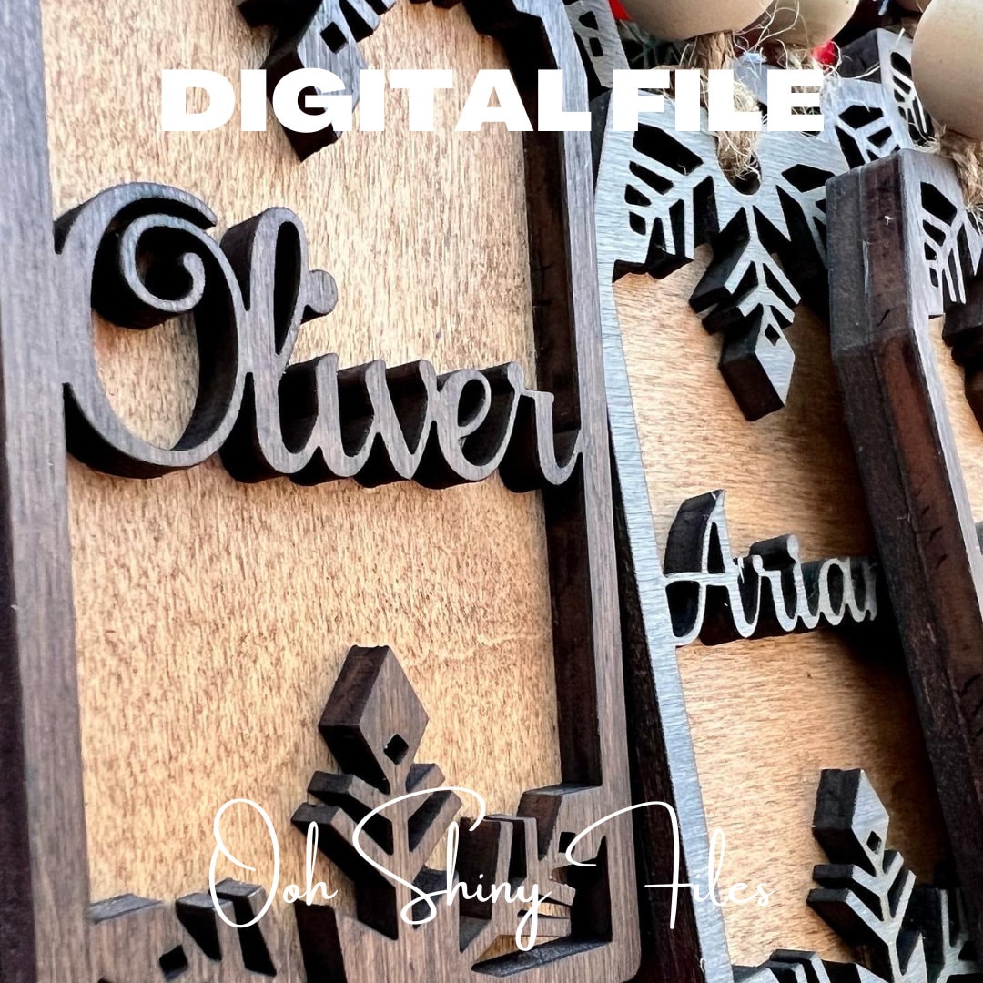 Snowflake Gift and Stocking Tags Digital SVG Laser File - Etsy