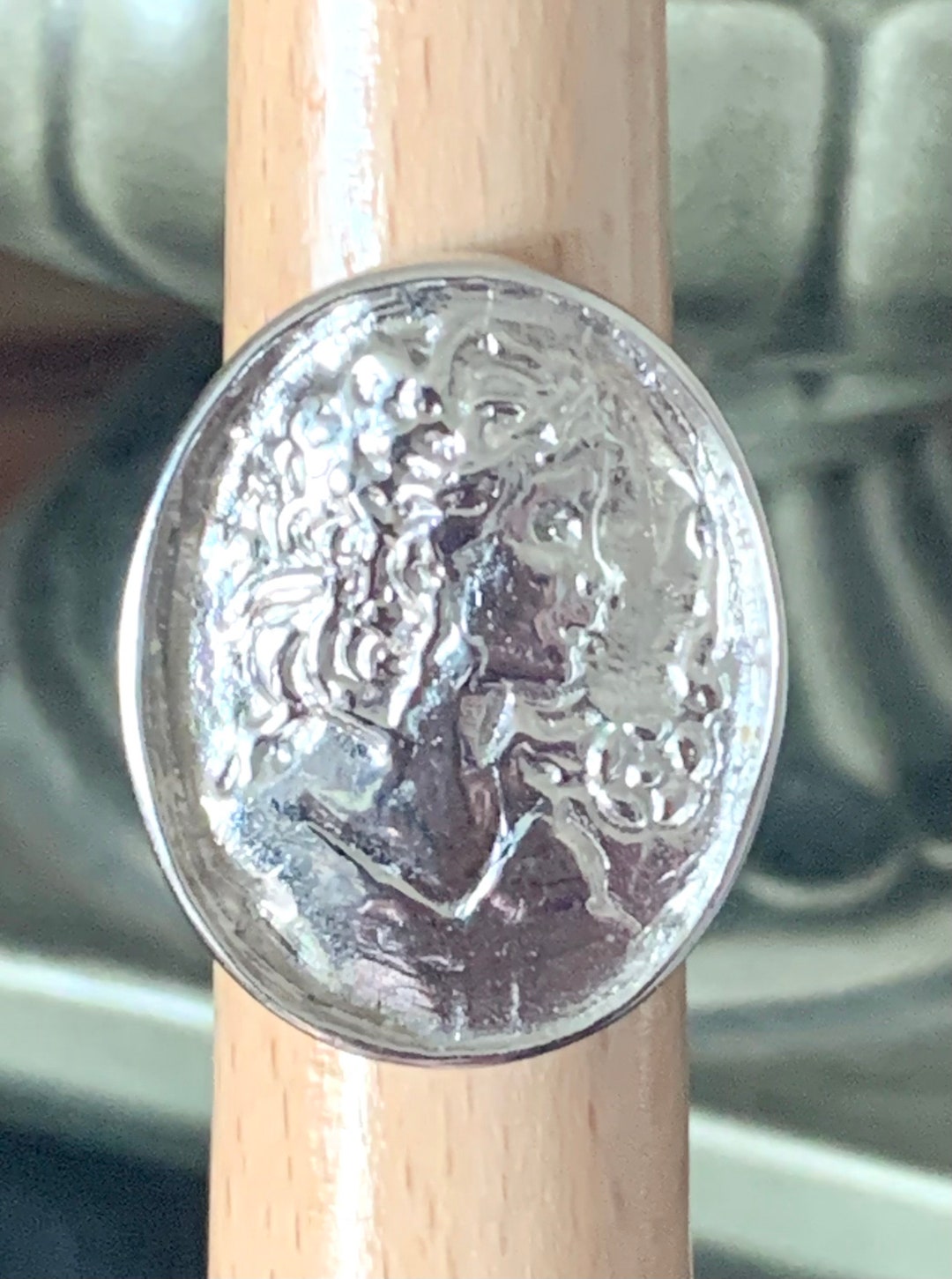Rare David Sigal Cameo Style Sterling Silver Portrait Ring Size 7.75 - Etsy