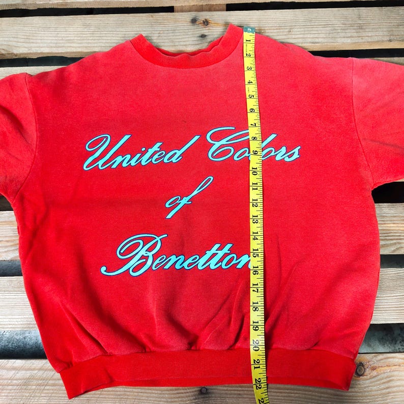 Vintage 90s Distressed Benetton Crop Top Benetton Sweatshirt Benetton ...