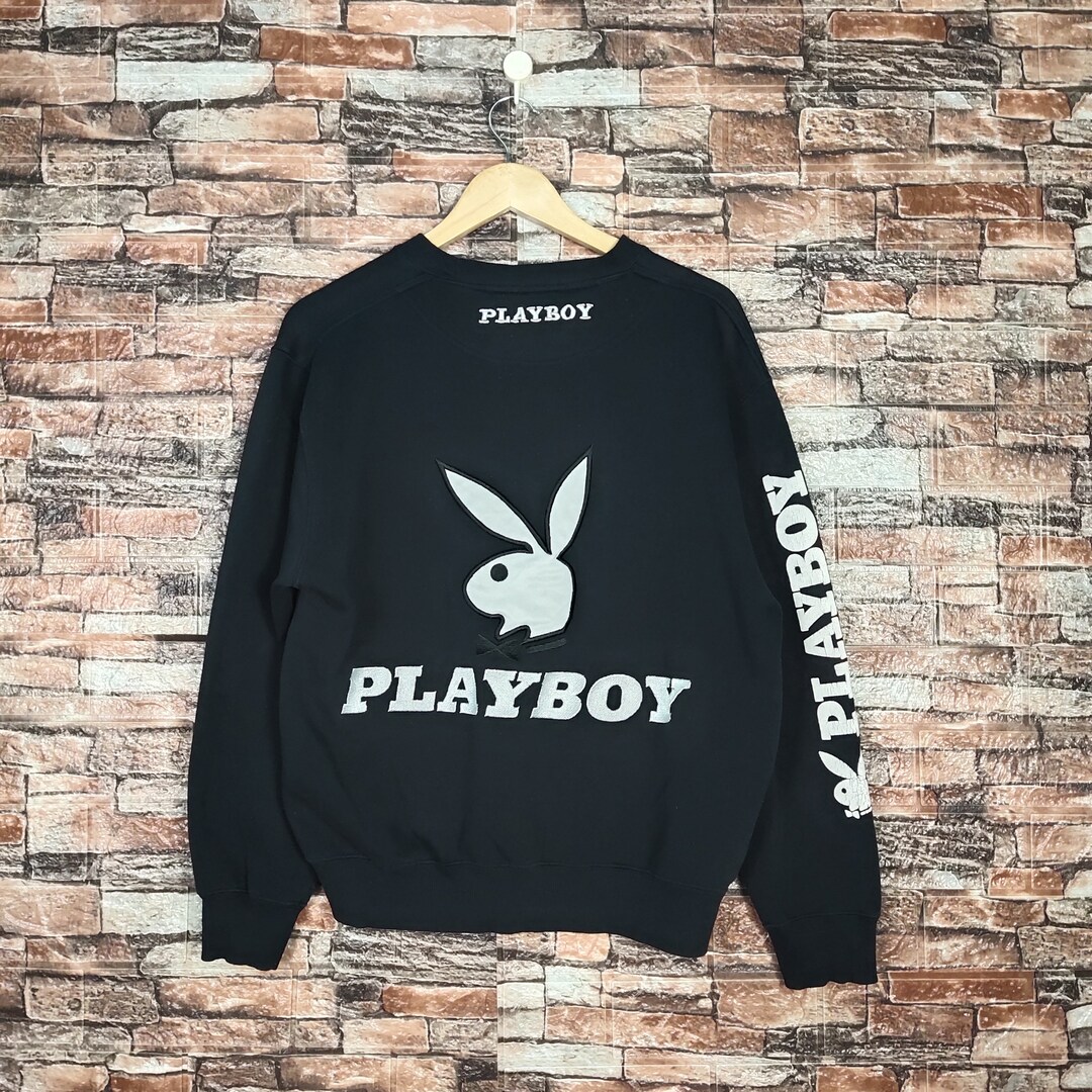 Vintage 90s Distressed Playboy Sweatshirt Playboy Crewneck Playboy Pullover Playboy Sweater ...