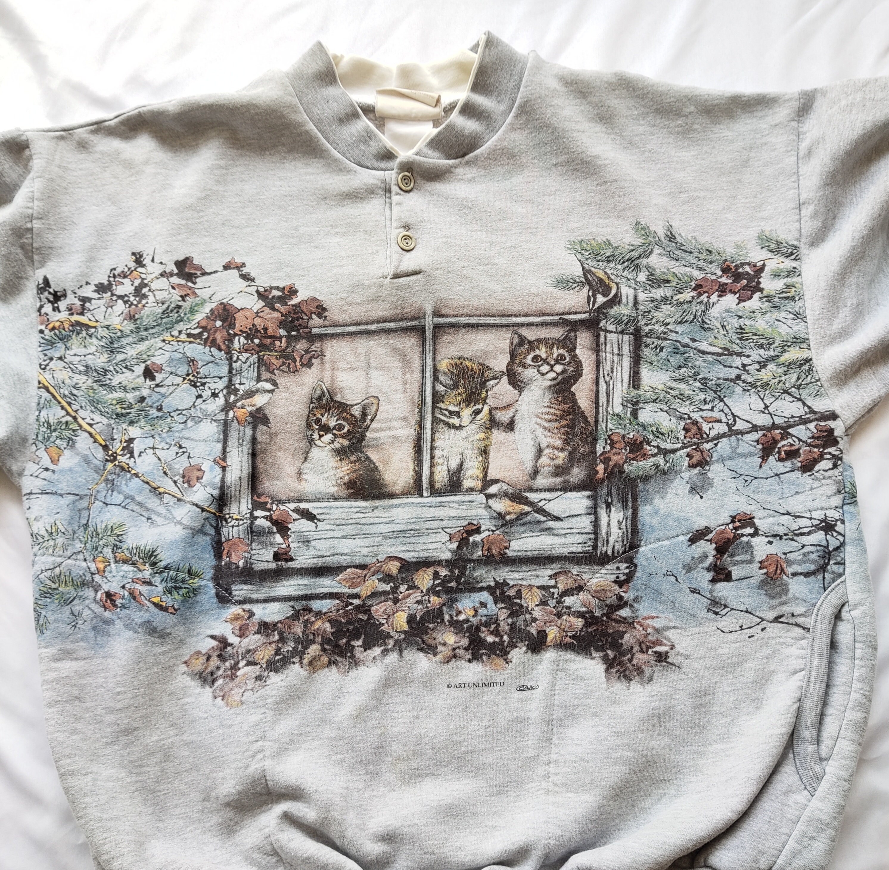 Vintage 90s Cats Art Unlimited Sweatshirt Cats Crewneck Cats - Etsy