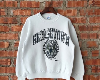 Vintage NCAA Georgetown University hoyas Crewneck Sweatshirt Print Logo ...