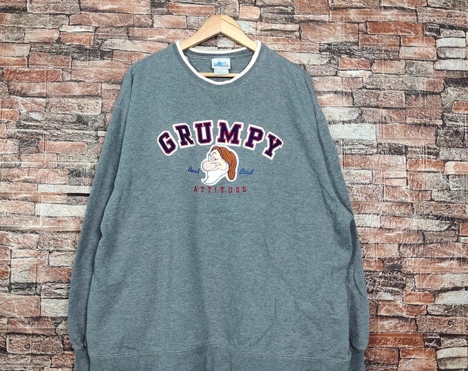 Vintage 90s Grumpy Snow White Seven Dwarfs Sweatshirt Grumpy Crewneck Grumpy Pullover Grumpy ...