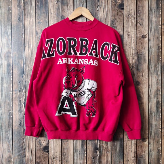 RARE Vintage 90s Distressed Arkansas Razorbacks Footb… - Gem