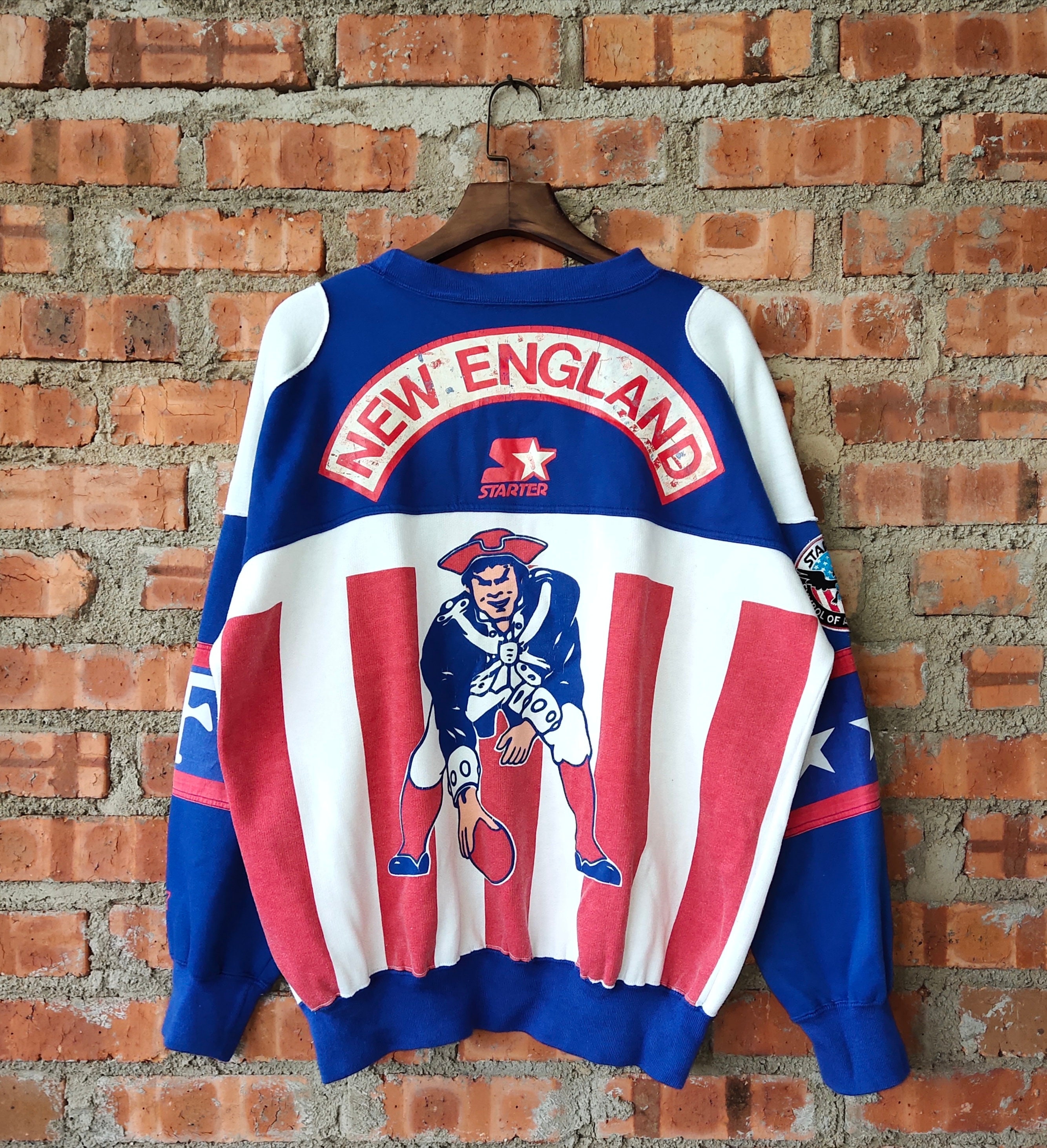 RARE Vintage 80s Distressed New England Patriots by Starter Sweatshirt ...
