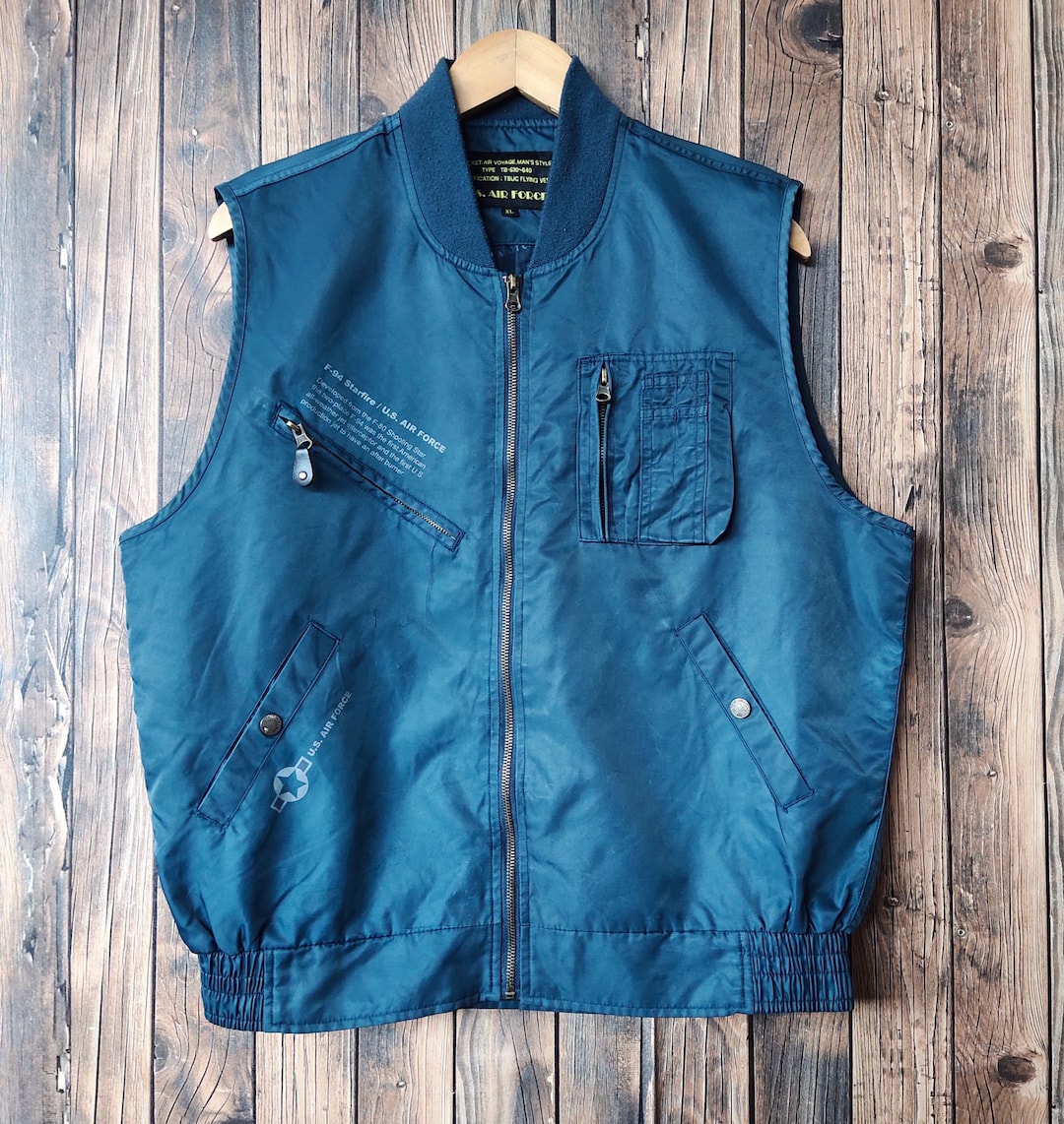 Vintage Distressed United States Air Force USAF Vest USAF Puffer USAF ...