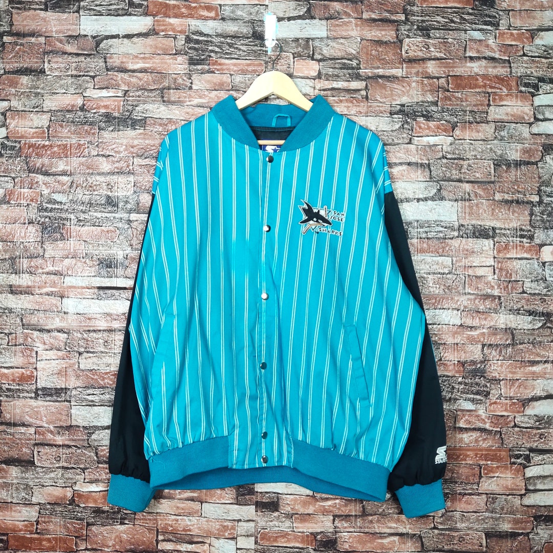 RARE Vintage 90s Distressed San Jose Sharks Ice Hockey Jacket by ...