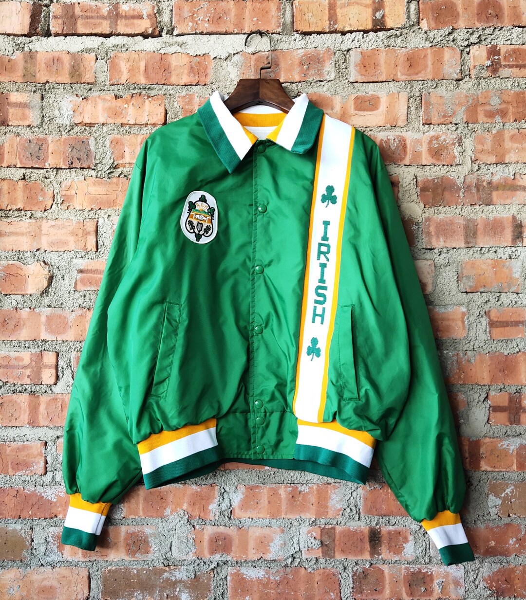 RARE Vintage 70s Distressed Irish Satin Jacket by F&C Sportswear Irish ...