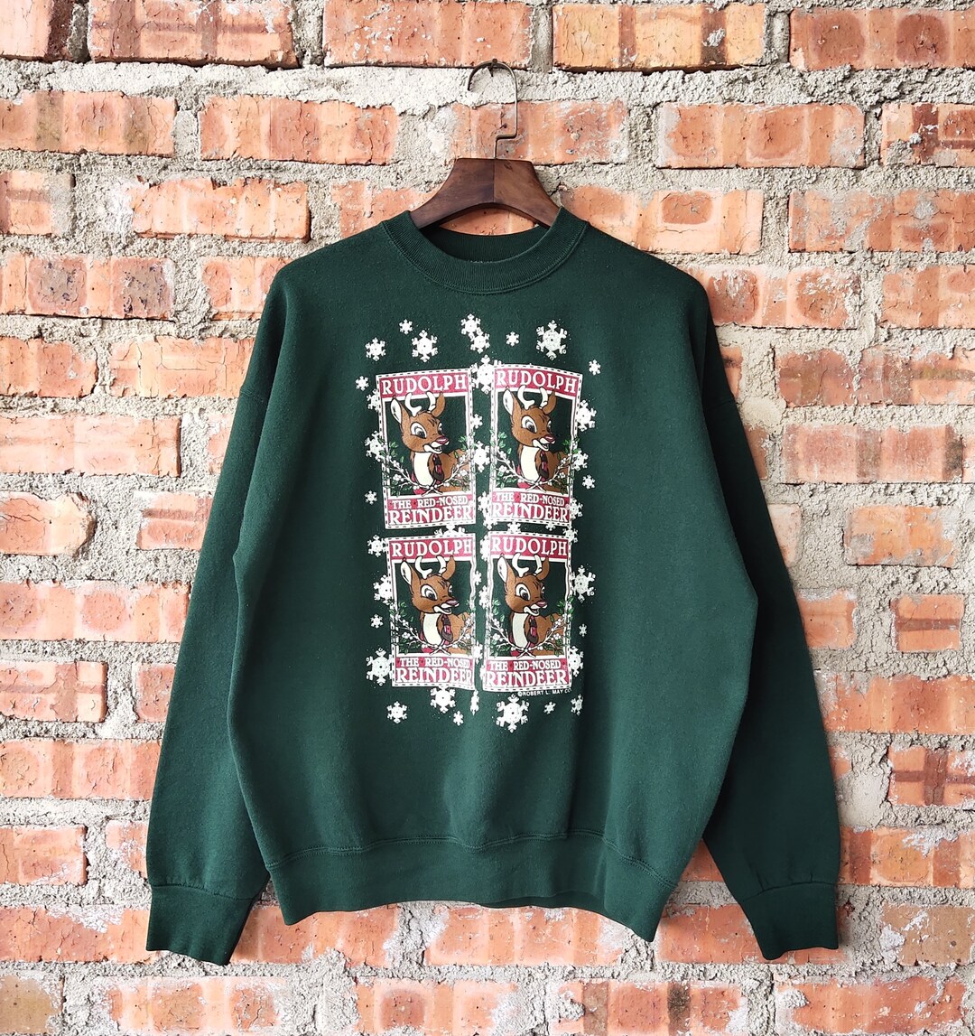 Vintage 90s Rudolph the Red Nosed Reindeer Movie Sweatshirt Rudolph ...
