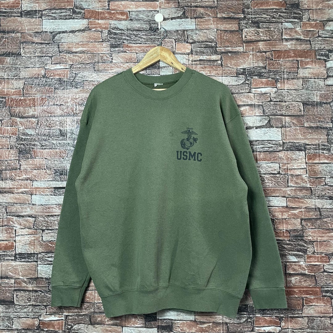 Vintage 90s Distressed United States Marine Corps USMC Sweatshirt USMC ...