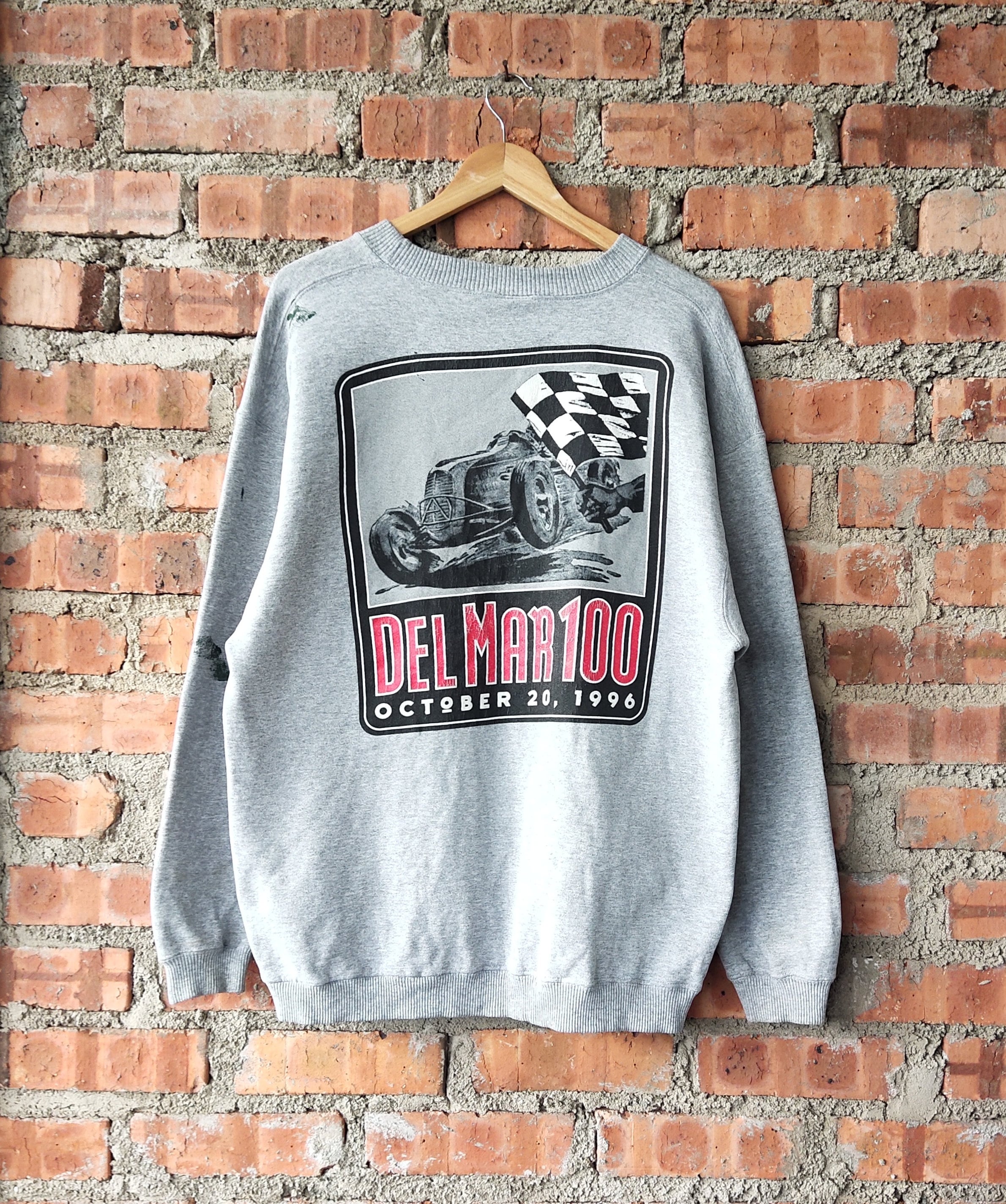 Vintage 90s Distressed Del Mar 100 Nascar Sweatshirt Nascar Crewneck ...