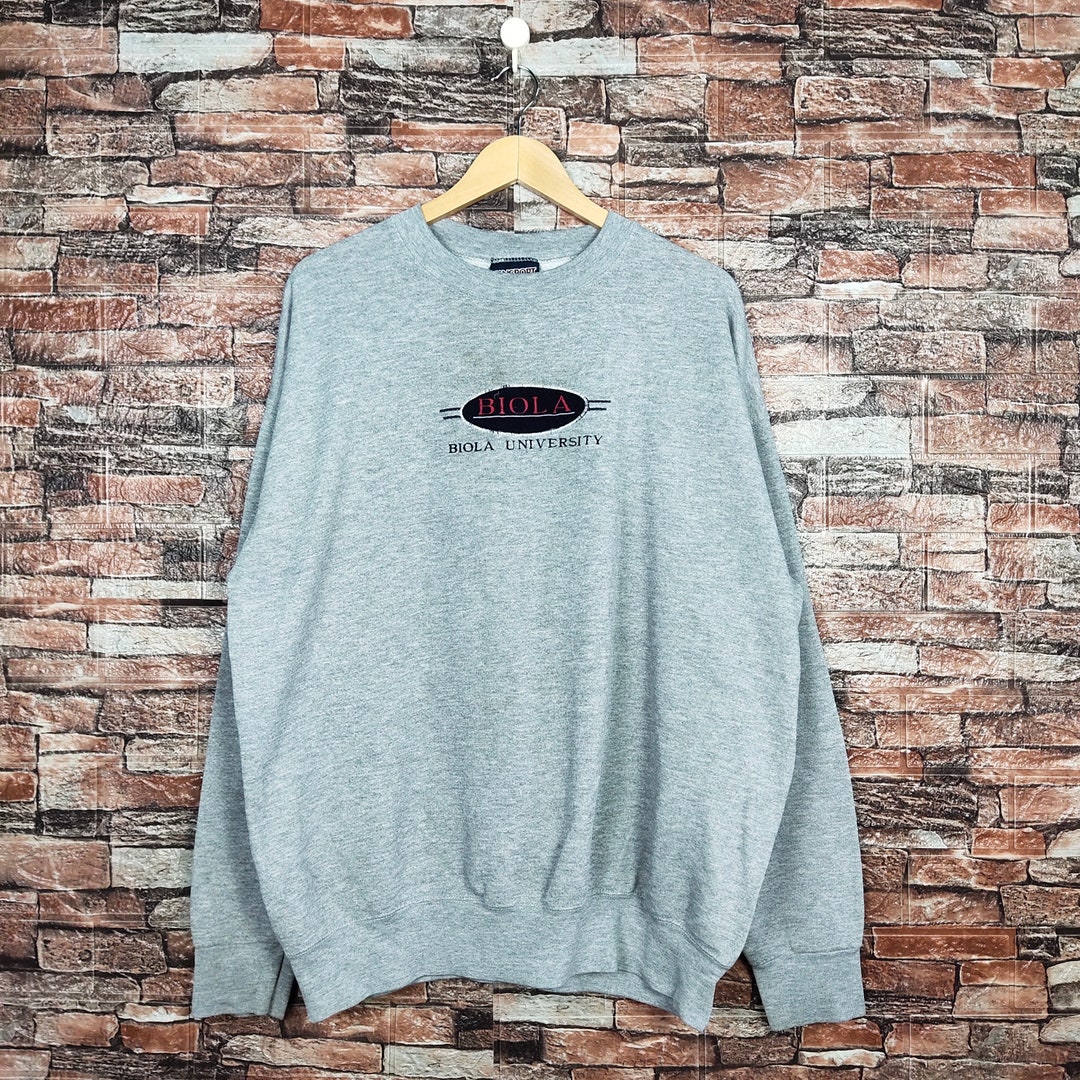 Vintage 90s Distressed Biola University Sweatshirt Biola Crewneck Biola ...