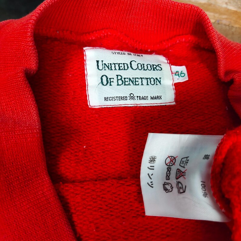 Vintage 90s Distressed Benetton Crop Top Benetton Sweatshirt Benetton ...