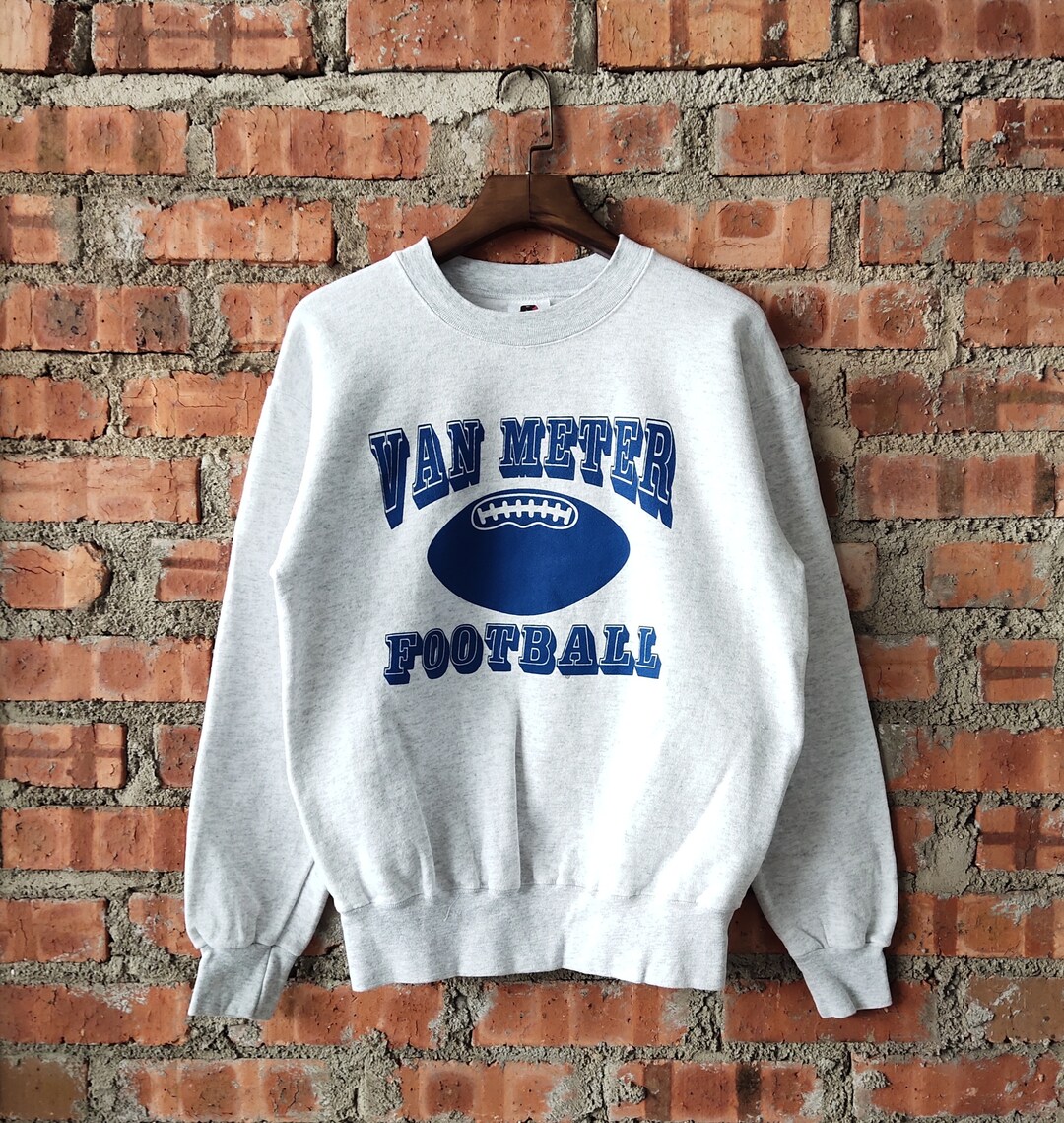 RARE Vintage 90s Distressed Van Meter Football by Riddell Sweatshirt ...